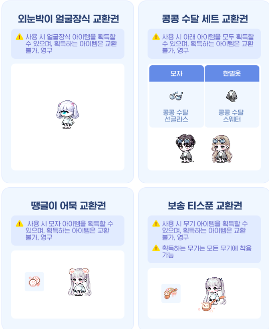 2025 메이플스토리 22주년 바우처 달콤 생일 케이크 품목 살펴보기