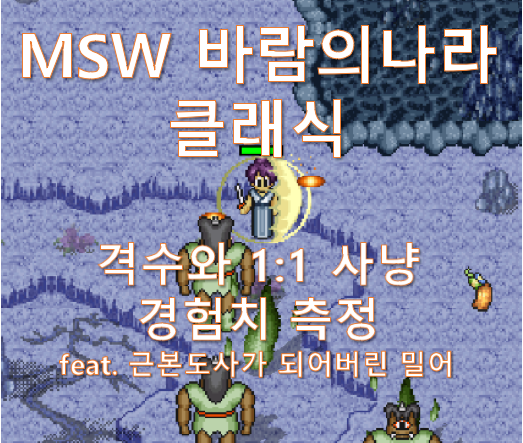 Msw 바람의나라 클래식 도사 격수와 사냥터별 경험치 측정