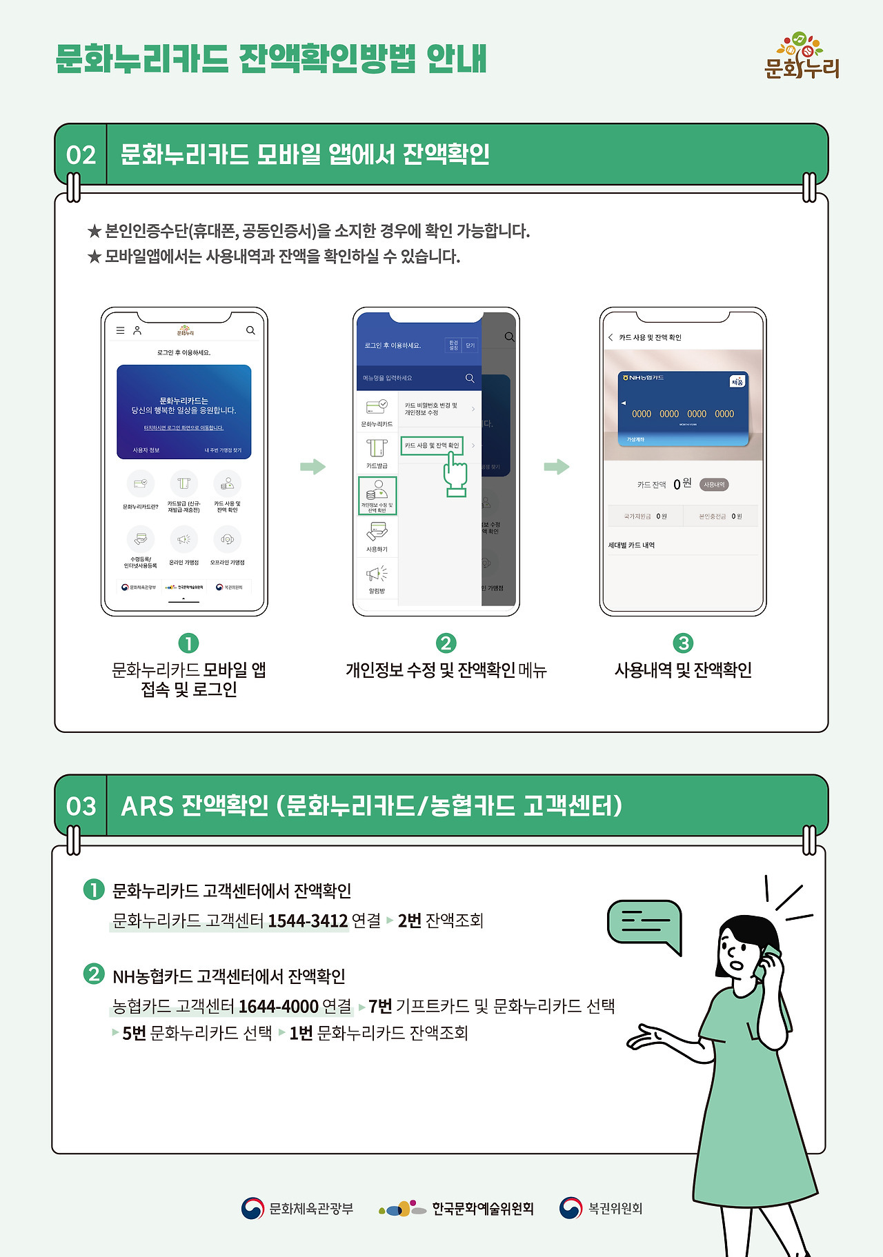 문화누리카드 잔액조회잔액확인 방법 3가지