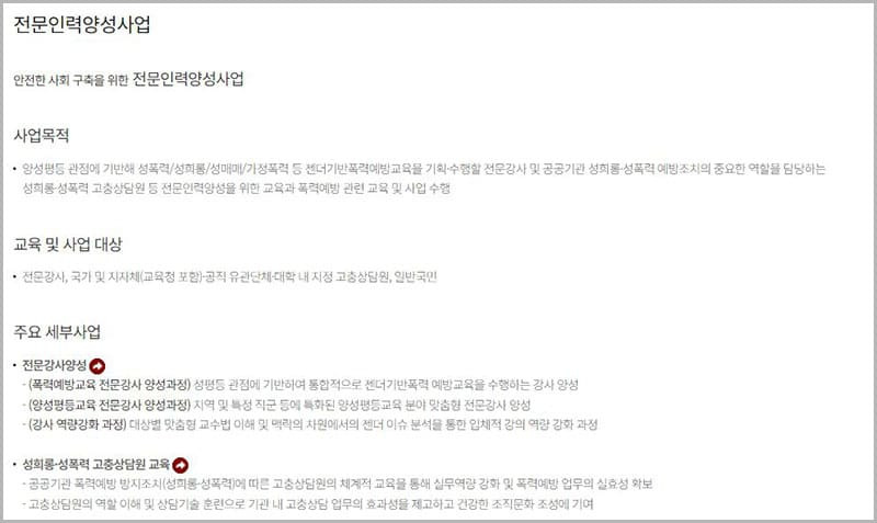 한국양성평등교육진흥원 이러닝센터 사이버 교육