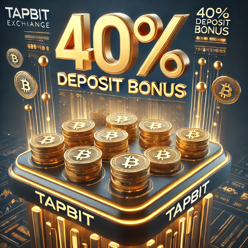 Tapbit 거래소 이벤트 – 입금하면 40% 추가 보너스!
