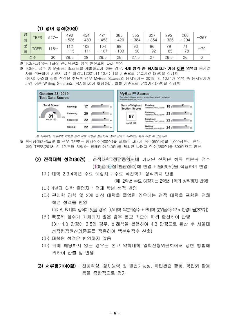 서울대 약대편입 2023학년도 모집요강 간편하게 보자