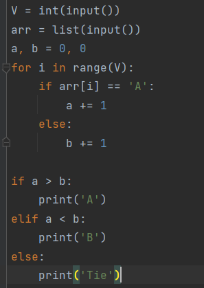 [백준/Python] 10102번: 개표 — Koala