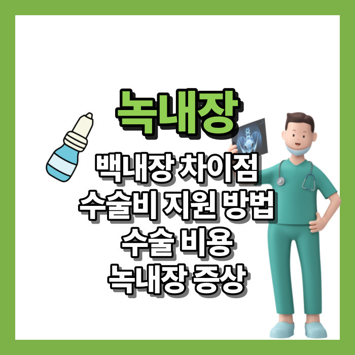 녹내장 백내장 차이 녹내장 증상 수술비 지원 수술 비용 치료
