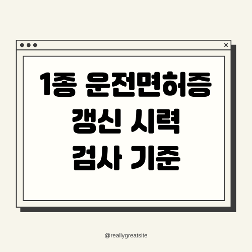 1종 운전면허증 갱신 시력 검사 기준 및 준비사항 정리