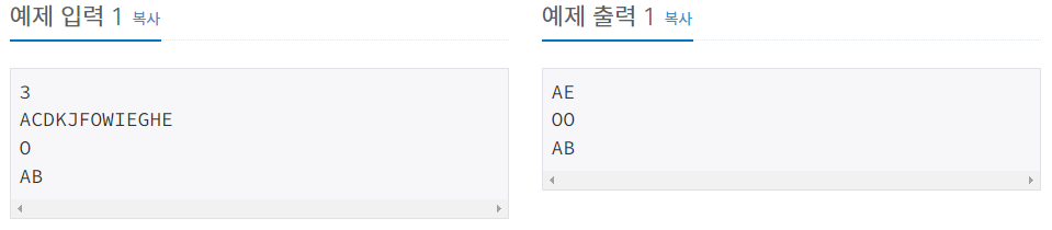 [백준/Java] 9086번: 문자열