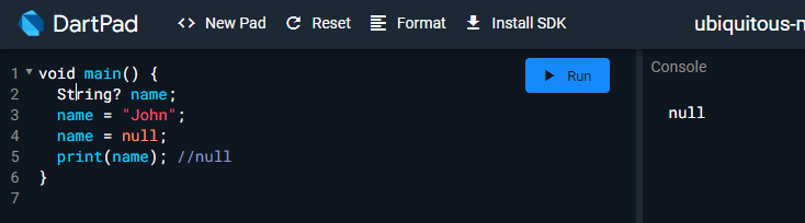 Dart 기초 - 04. Nullable 변수, 그리고 null safety 란?