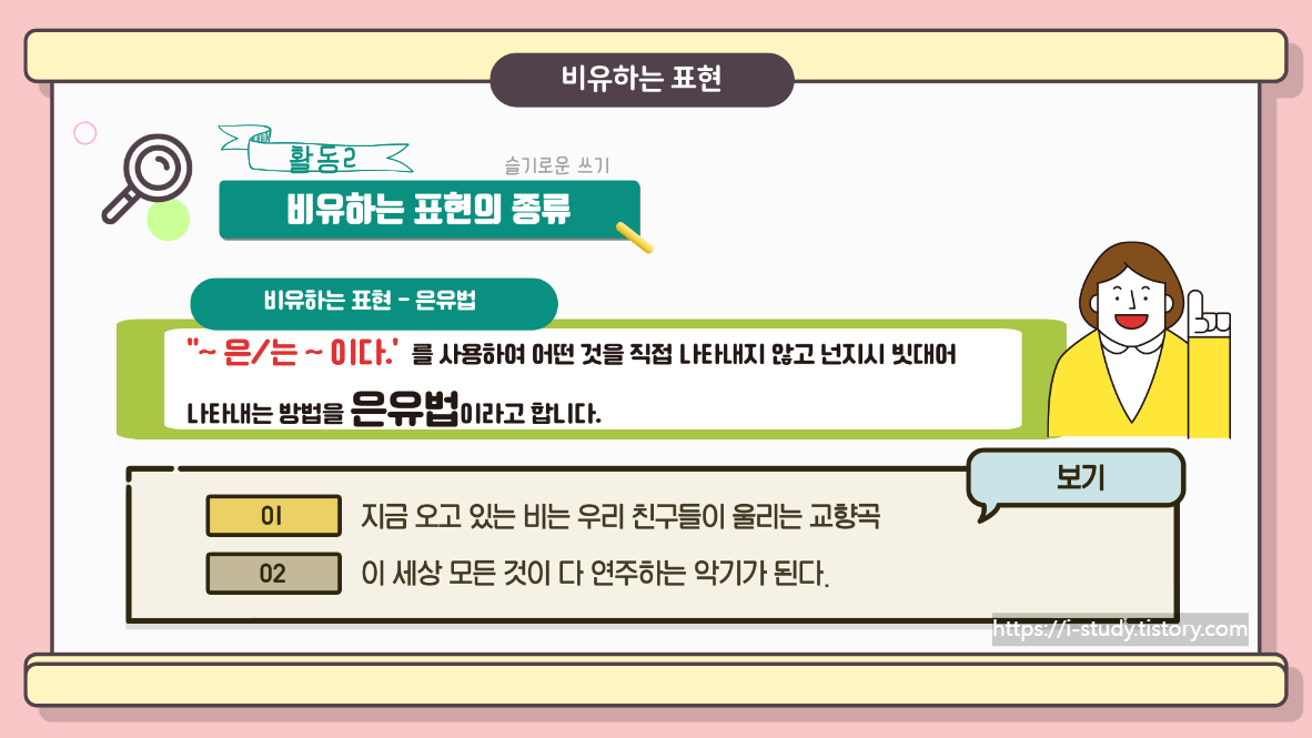 비유하는 표현직유법 은유법과 시의 표현법
