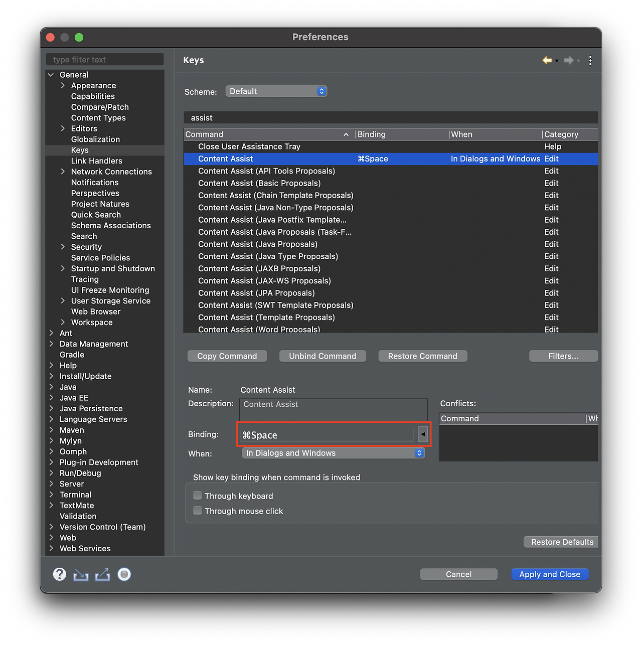 [Eclipse] 맥북에서 이클립스 자동완성 쓰기