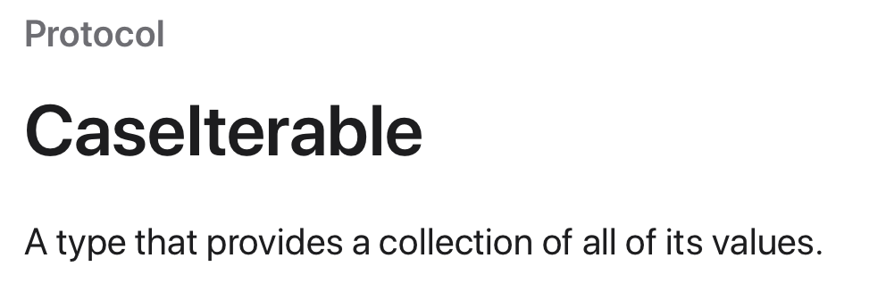 [swift] CaseIterable protocol