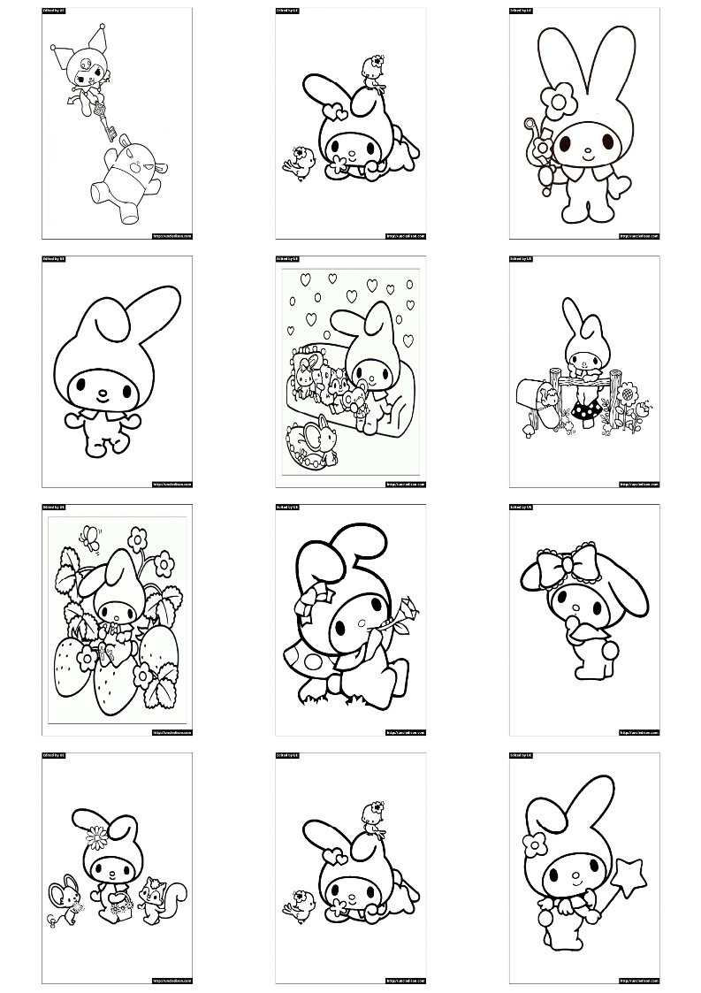 마이멜로디 색칠공부 산리오 무료 Pdf도안