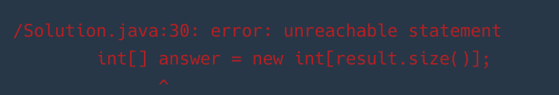 Unreachable Statement 오류