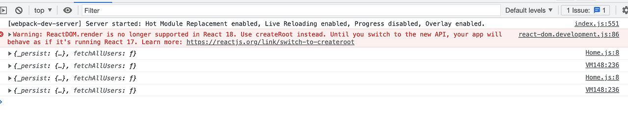 [React]Warning: ReactDOM.render is no longer supported in React 18. Use createRoot instead ...