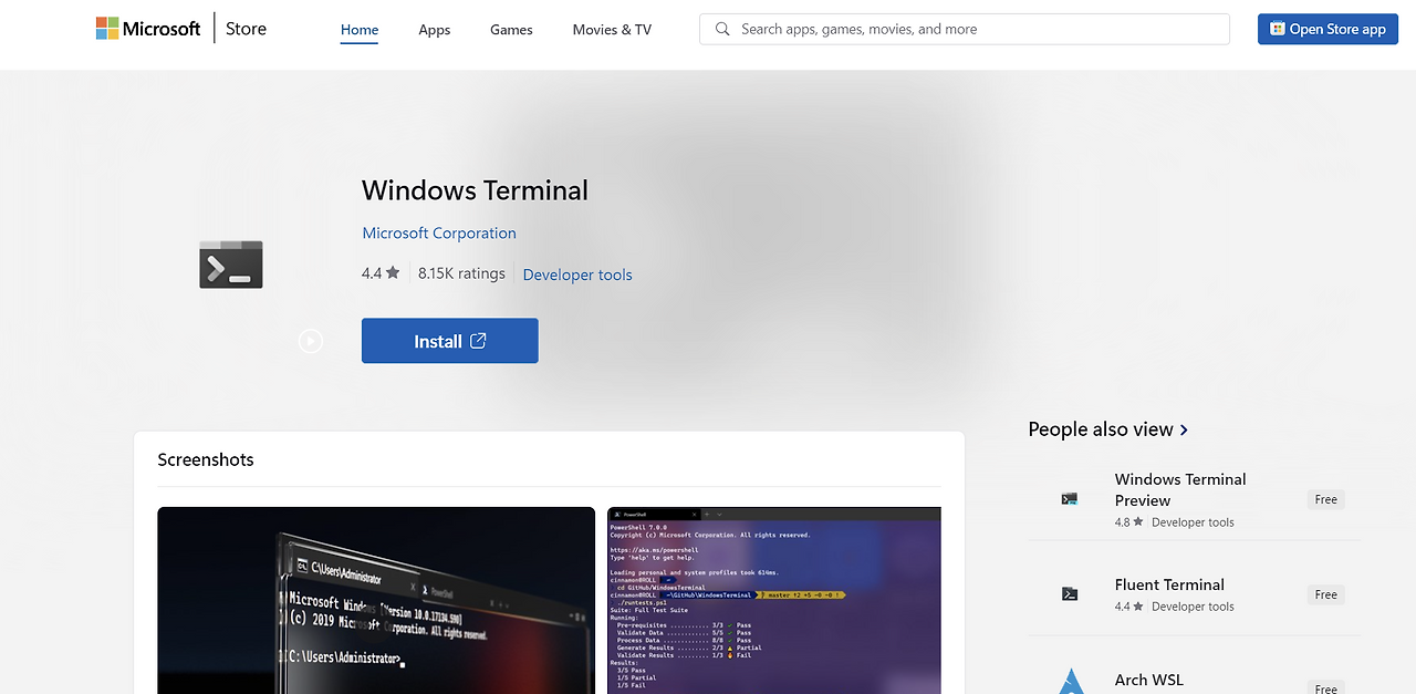 Windows Terminal 설치