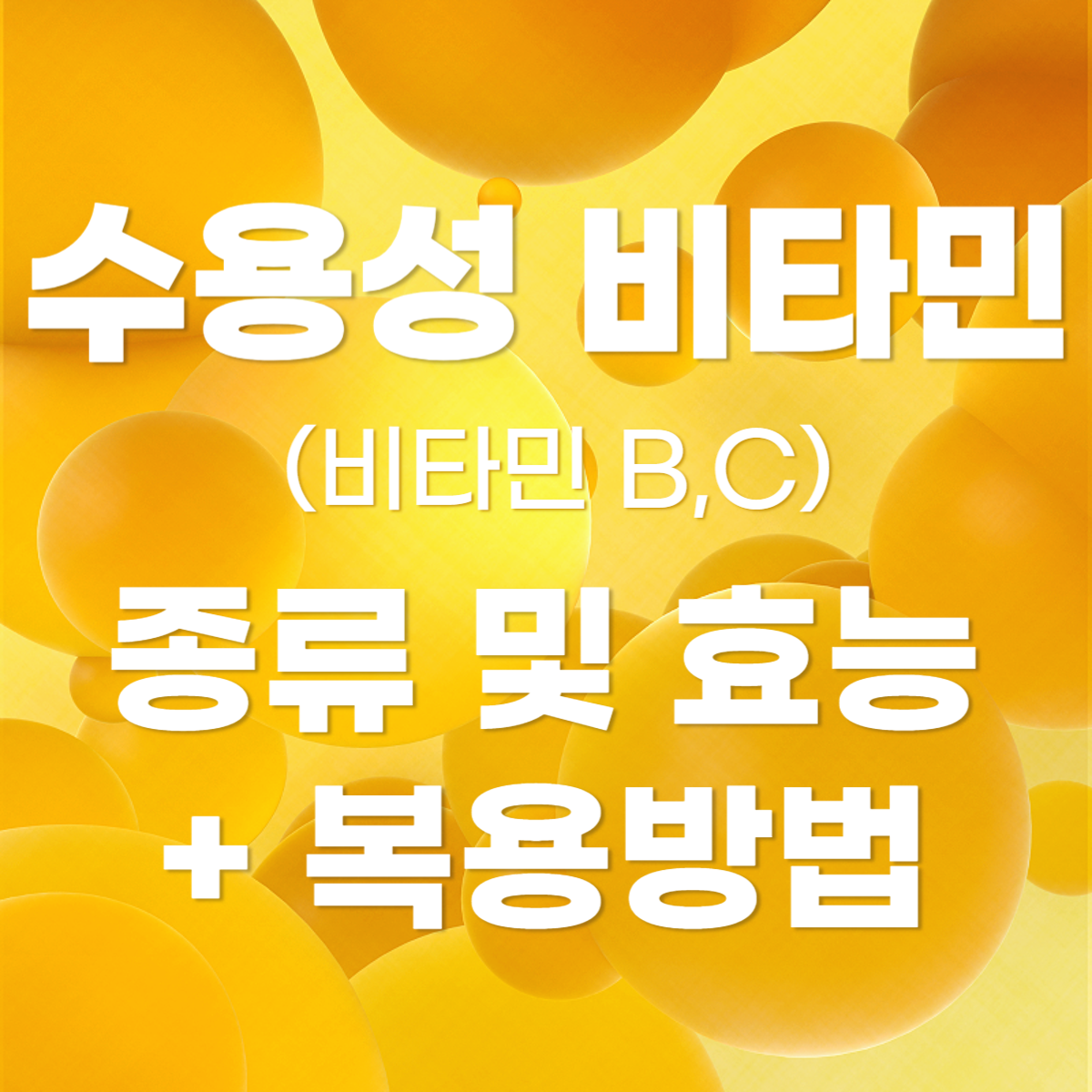 수용성 비타민 종류비타민 B C 및 효능 복용법