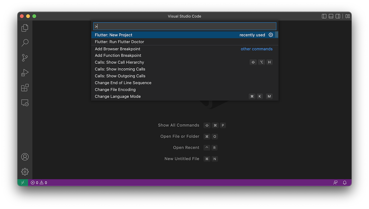 Vscode에서 Flutter 프로젝트 생성하기 머가필요해 