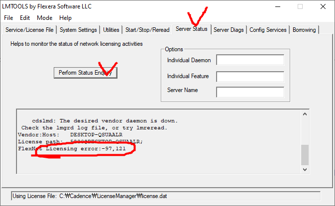 Cadence OrCAD 라이센스 서버(license server) 작동여부 확인, 작동 안할 시 구동시키기 :: 안산드레아스