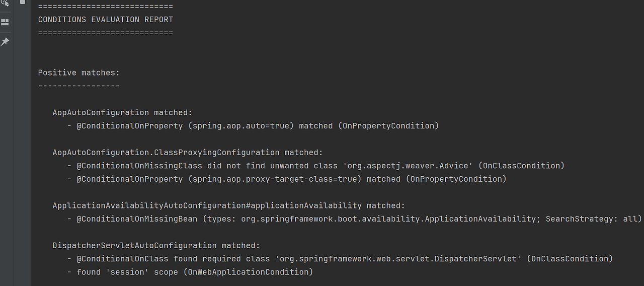[JAVA] 스프링부트 CONDITIONS EVALUATION REPORT 제거