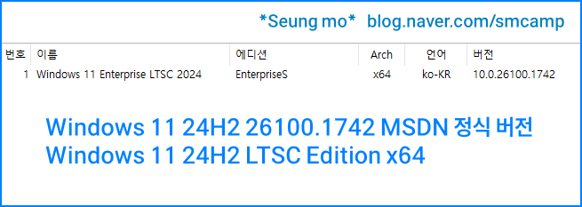 (정식버전) 윈도우 11 24H2 LTSC 2024 설치 Windows 11 Enterprise LTSC 2024 26100.1742 MSDN 정식버전 (한글)