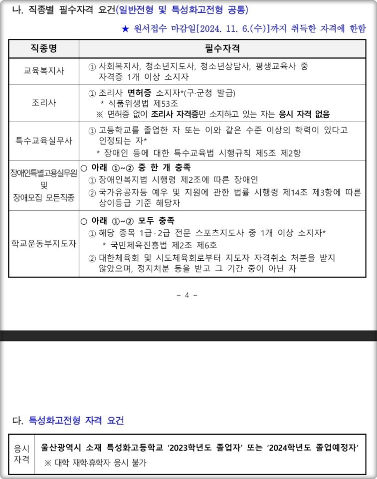 2025 울산 교육공무직 시험 채용공고 바로가기 울산 늘봄 실무사 채용일정 늘봄 실무사 111명 선발