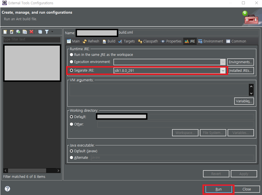 Java, Ant | An internal error occurred during: "Launching (프로젝트 이름) build.xml".java.lang ...