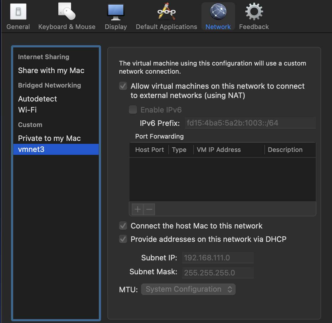맥에서 vmware fusion ip 확인하고 서브넷 ip 설정하는 법