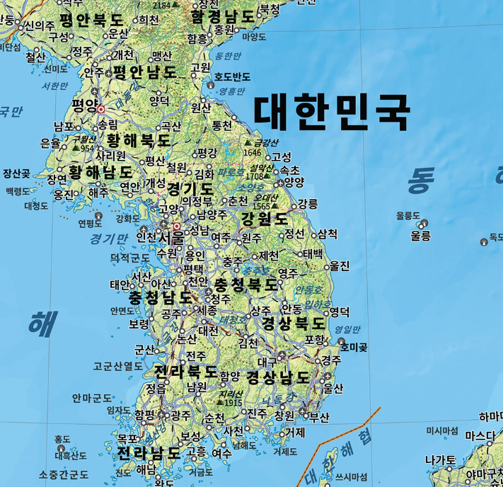 세계지도 크게보기 대한민국지도 크게보기