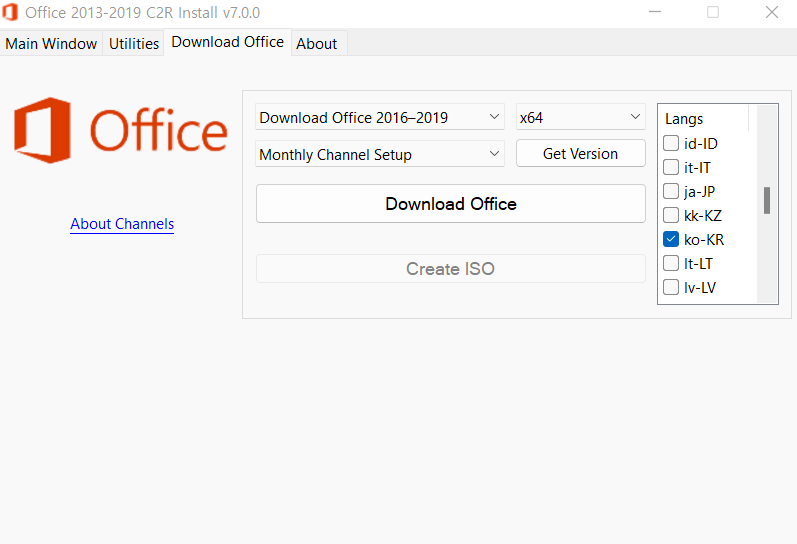 Oinstall.exe Office 2013-2019 C2R Install v7.0.0