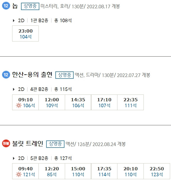 대구현대 Cgv 상영시간표 주차 가격 할인 주차 예매 가는길 정리