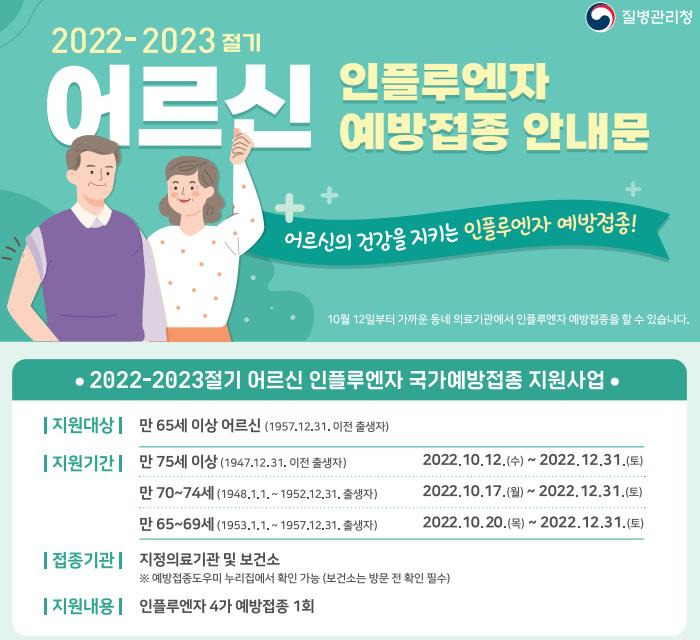 2023년 독감예방접종 무료대상 시기 스터디업