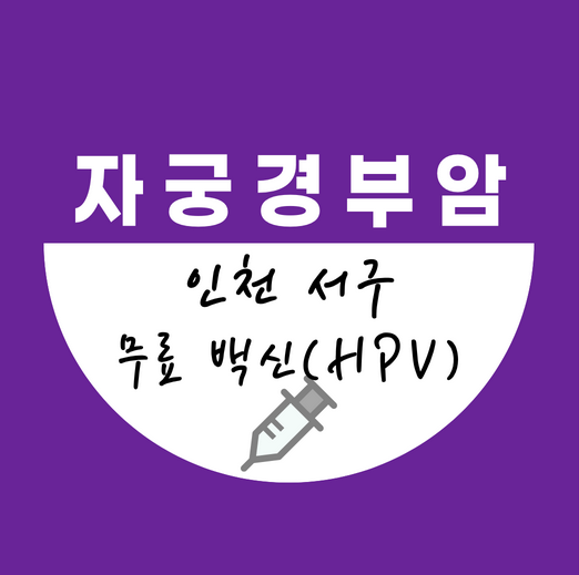 인천 서구 자궁경부암hpv 백신 무료예방접종 가격비교 검진기관 및 지정병원 찾는 방법 비용