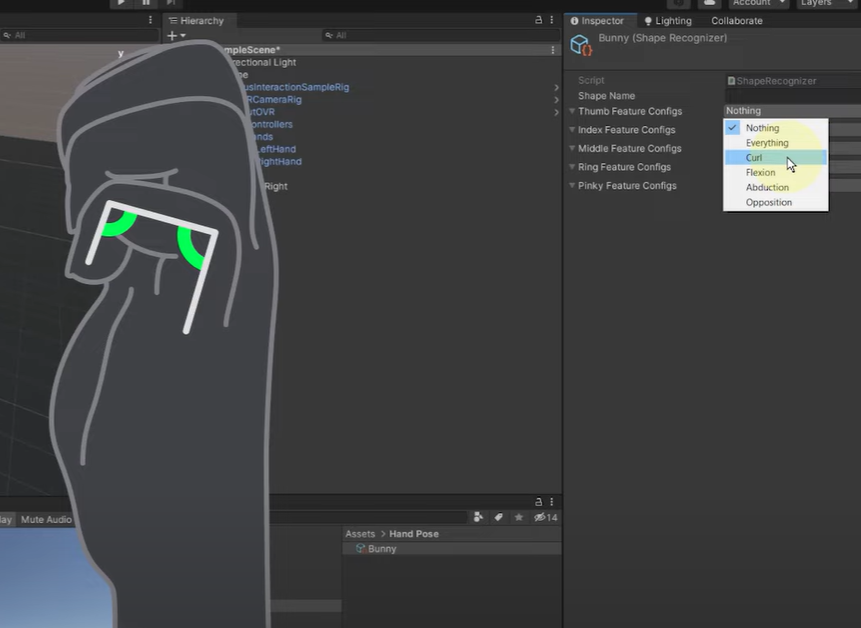 Unity Hand Pose Detection with OVR