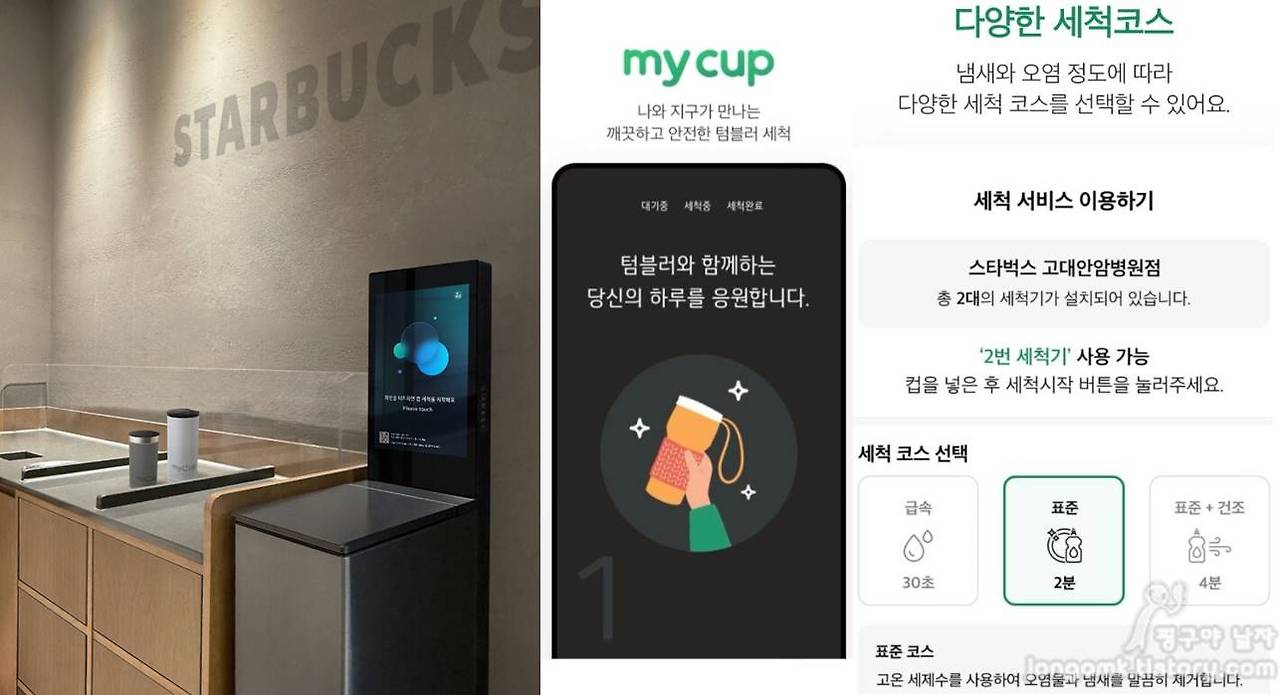 스타벅스 매장에 엘지 텀블러 세척기 마이컵mycup 설치 미친 Lg전자의 텀블러 세척기 히트 예감