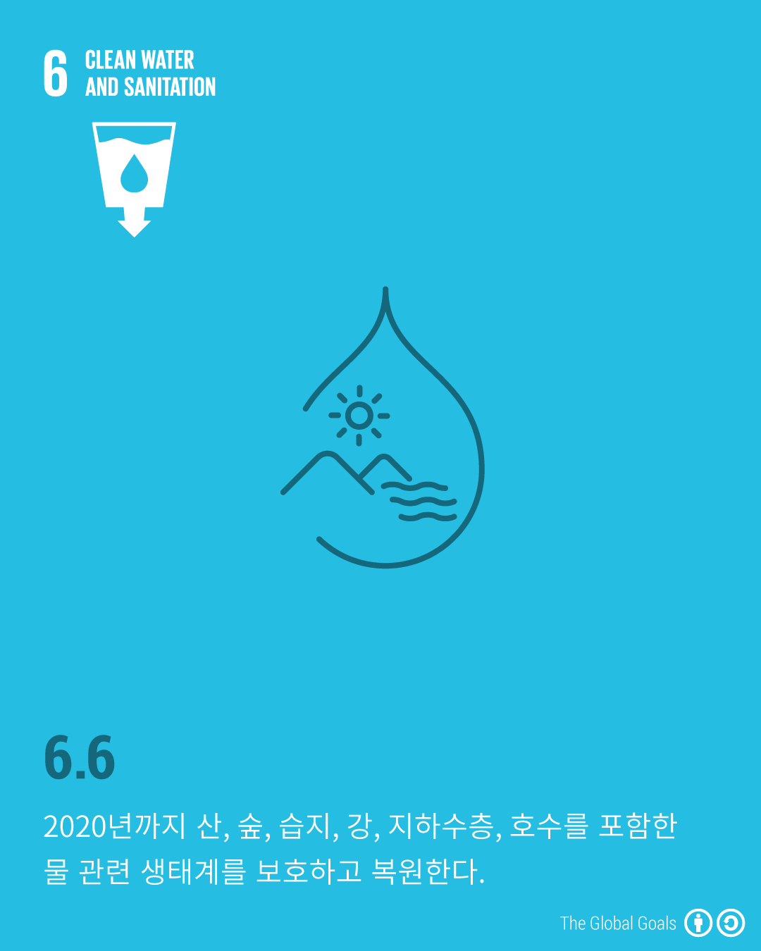Un Sdgs 설명 목표6 깨끗한 물과 위생 모두를 위한 식수 및 위생시설의 접근성을 확보하고 지속가능한 관리를 확립한다