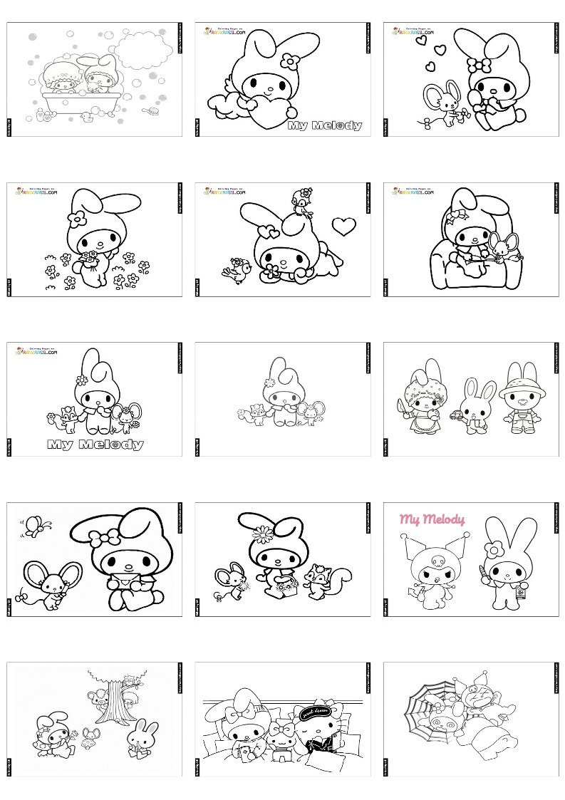마이멜로디 색칠공부 산리오 무료 Pdf도안