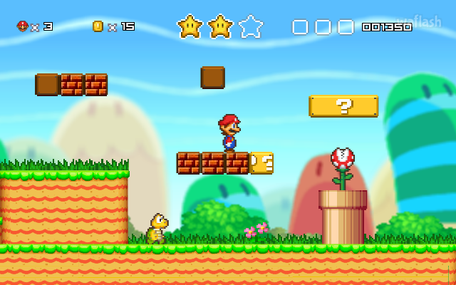 슈퍼마리오 브로스 스타 (Super Mario Bros. Star) - 플래시게임 | 와플래시 게임 아카이브