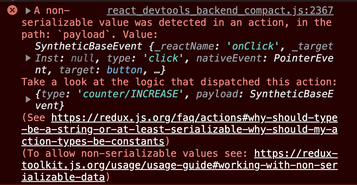 [redux] Redux Toolkit A Non Serializable Value Was Detected In An