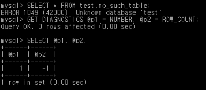 [MySQL] GET DIAGNOSTICS