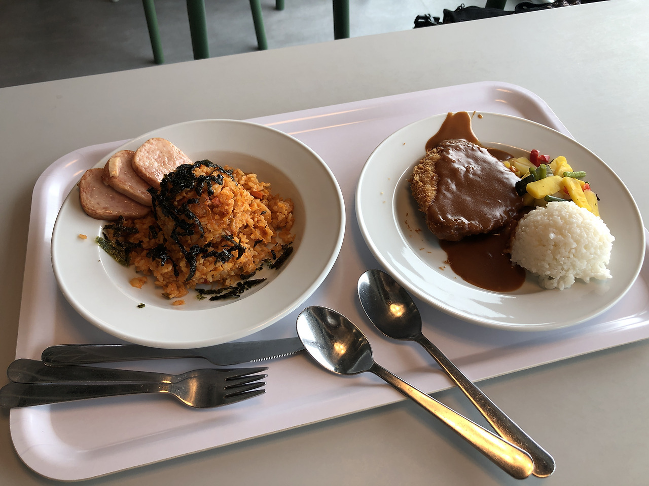 이케아 동부산점 식당 햄 김치볶음밥 통등심 돈까스