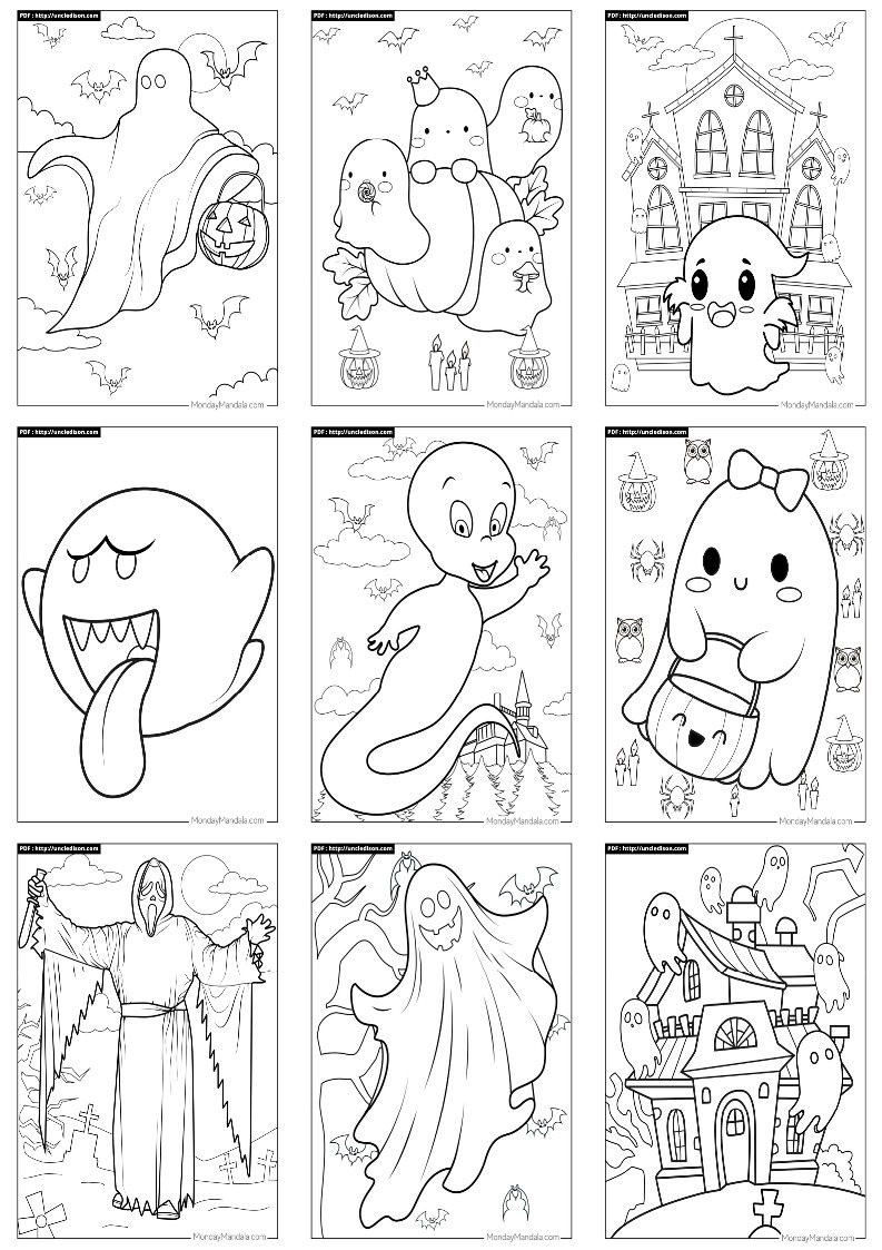 할로윈 색칠공부 도안 유령 고스트 무료 Pdf