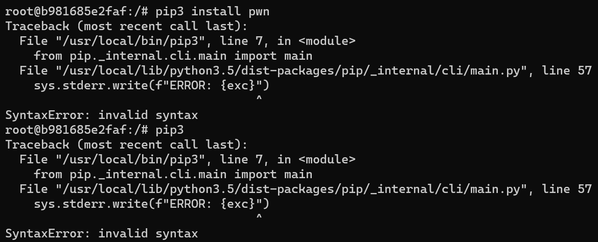 pip3 SyntaxError: invalid syntax 에러 :: bss 영역
