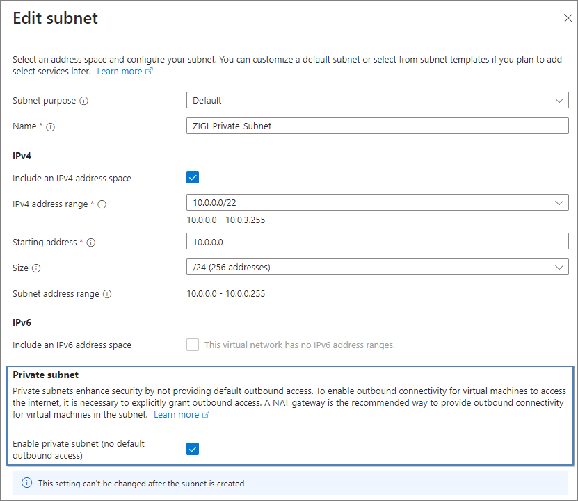 Azure Private Subnet (Preview)