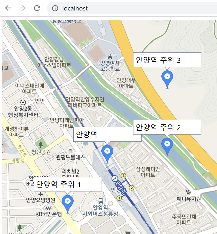 [Spring] 카카오 지도 / Kakao Map Web API 마커, 마커 인포윈도우, 마커 이미지 변경