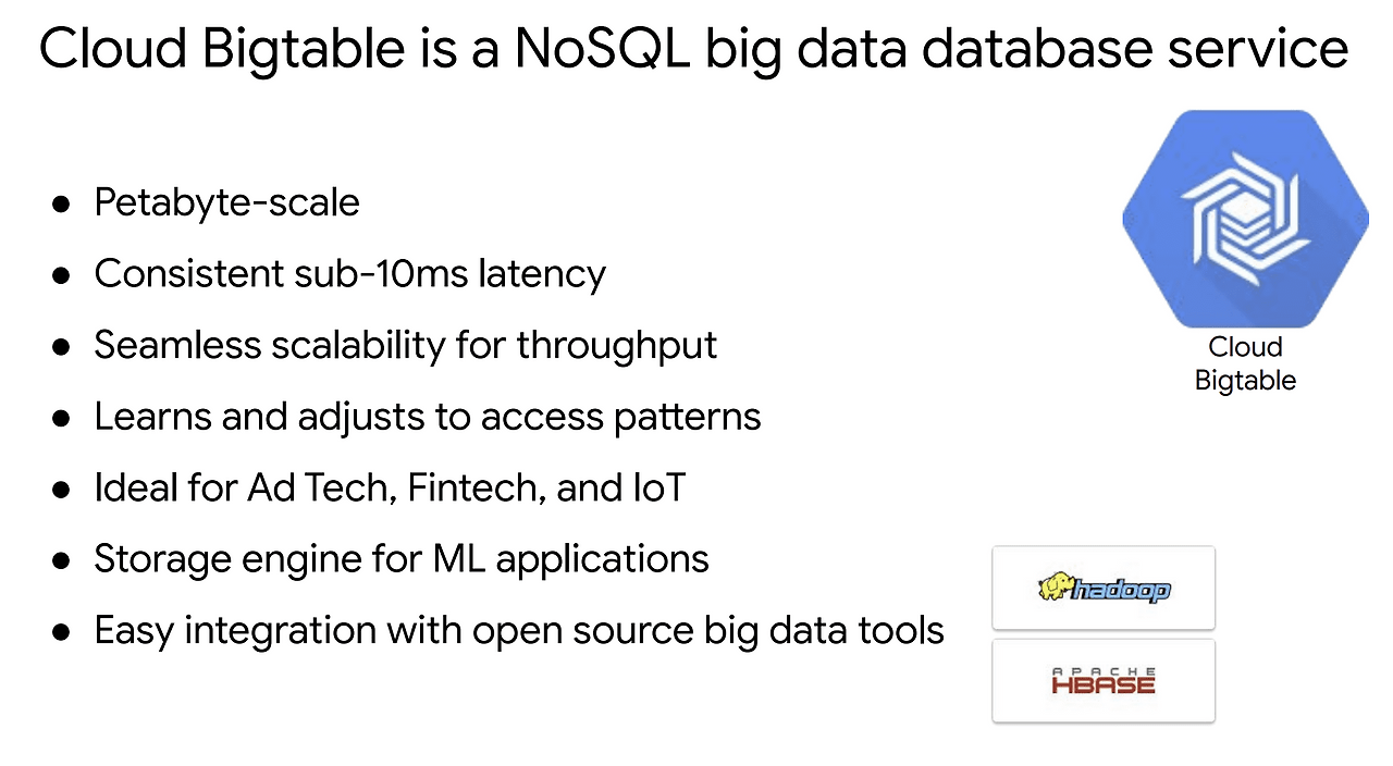 [구글 클라우드 플랫폼] GCP : Bigtable