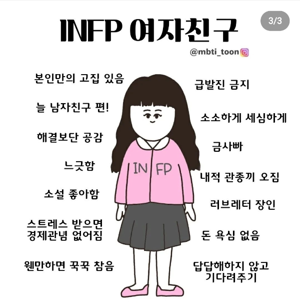 이해심 많은 INFP의 특징