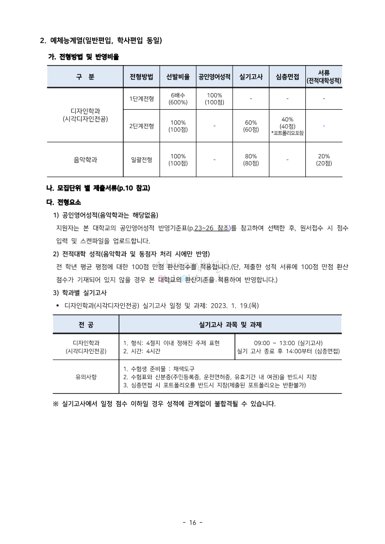 서울시립대 편입 2023학년도 모집요강 간편하게 보자