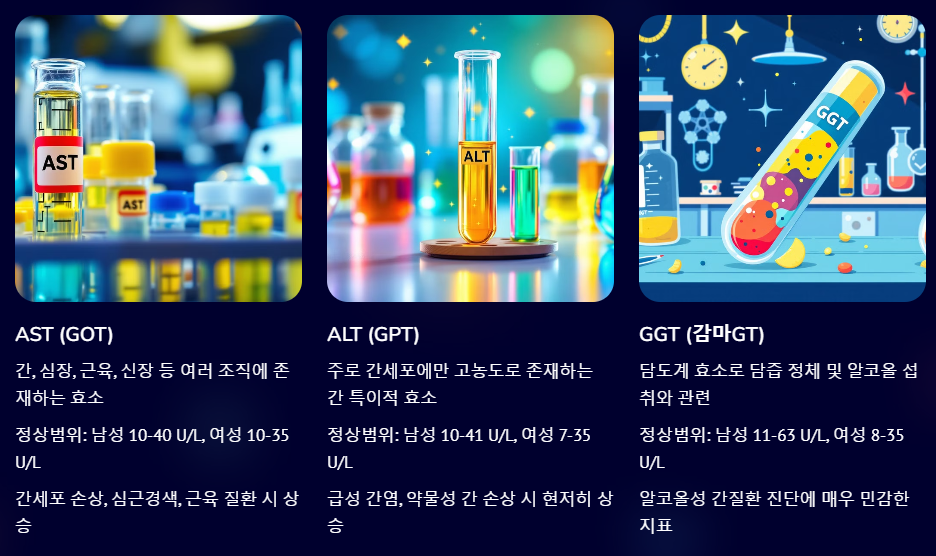 간수치 정상범위 총정리! AST, ALT, GGT 수치별 의미와 낮추는 방법