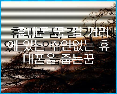 휴대폰 꿈 길 거리에 있는 주인없는 휴대폰을 줍는꿈