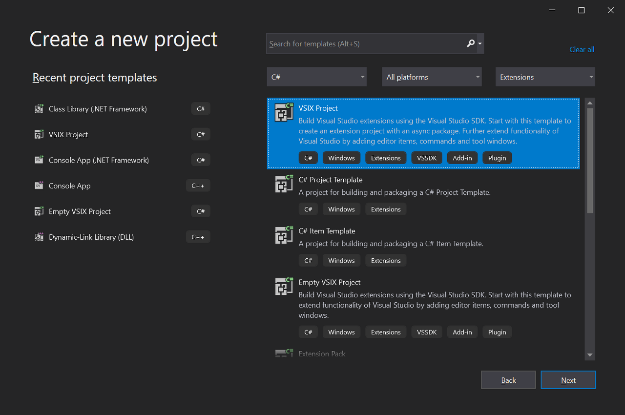 비주얼 스튜디오: 1. 나만의 VSIX 확장 개발 시작하기
