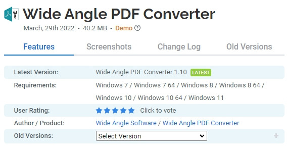 Wide Angle PDF Converter 무료 다운로드